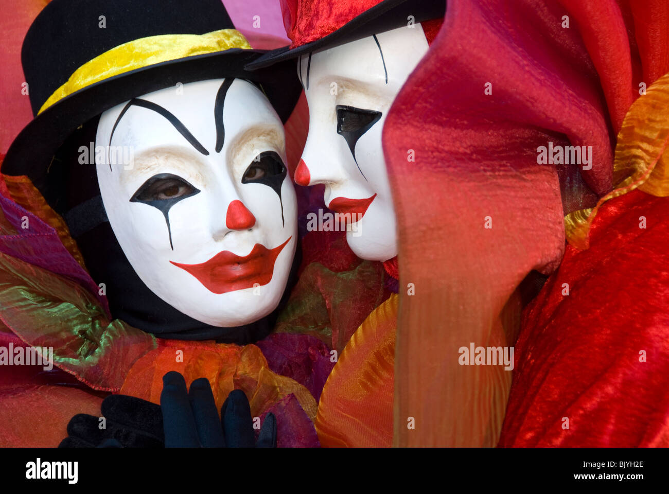 Venice, Italy, Carnival participants costumed as clowns Stock Photo - Alamy