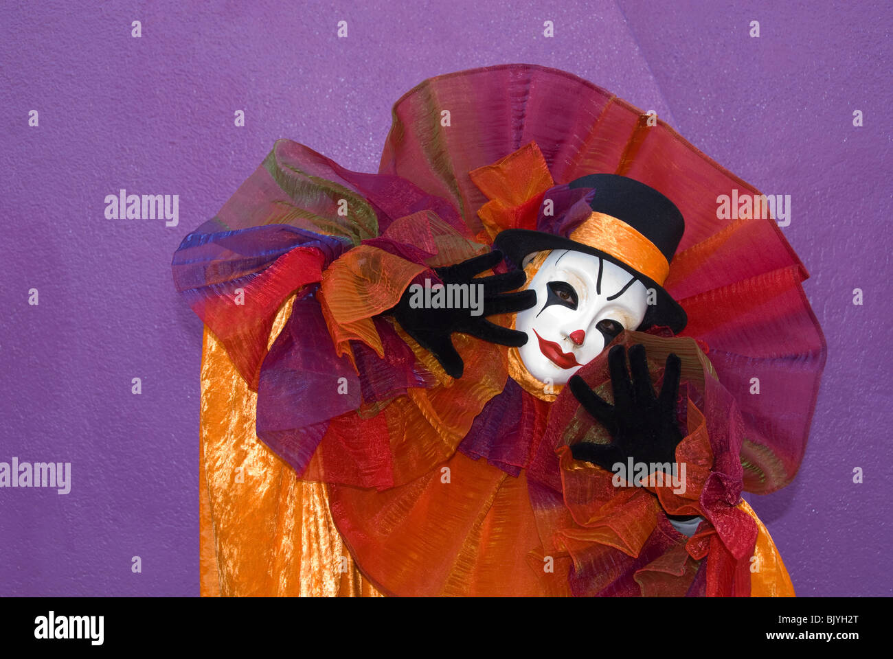 Venice, Italy, Carnival participant costumed as a clown Stock Photo - Alamy
