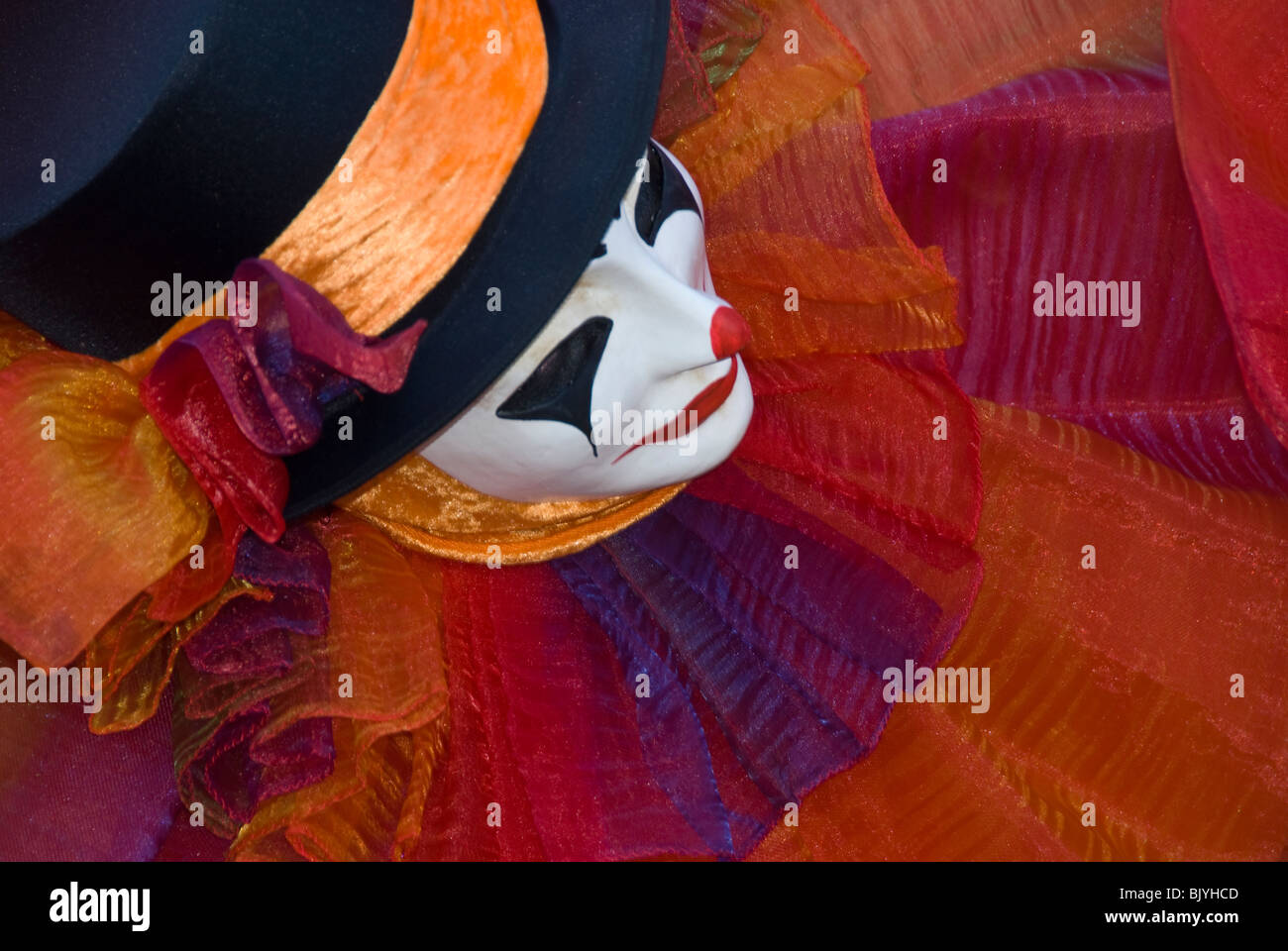 Venice, Italy, Carnival participant costumed as a clown Stock Photo - Alamy