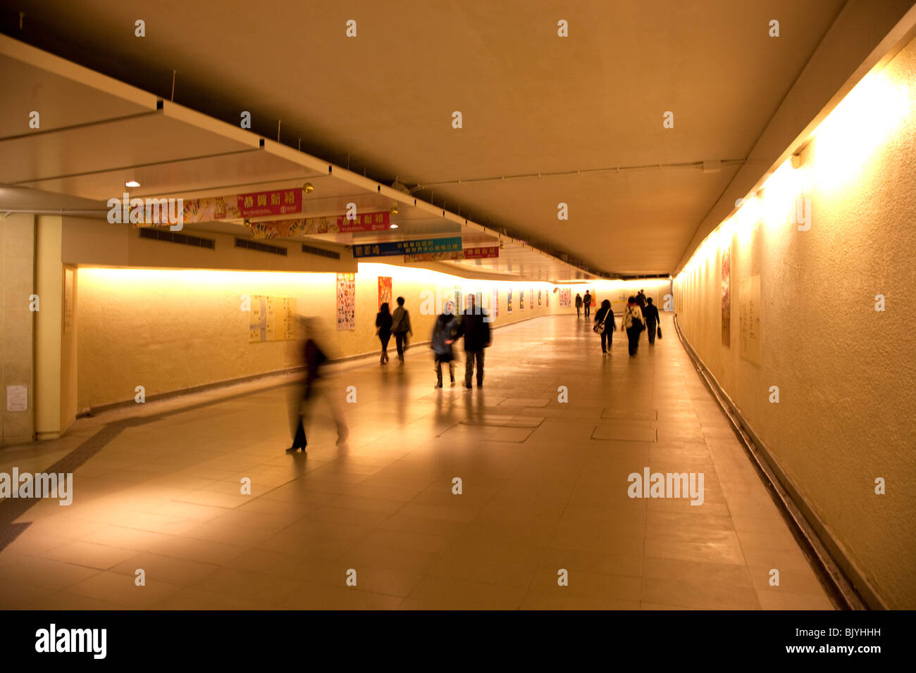 Modern underpass in Hong Kong with slow motion images Stock Photo - Alamy