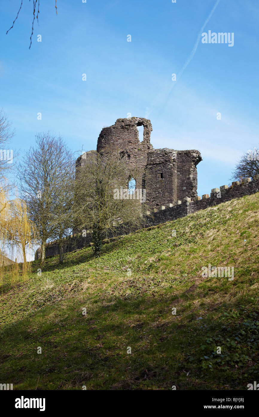 Abergavenny Castle, Abergavenny, Monmouthshire, Wales, UK Stock Photo ...