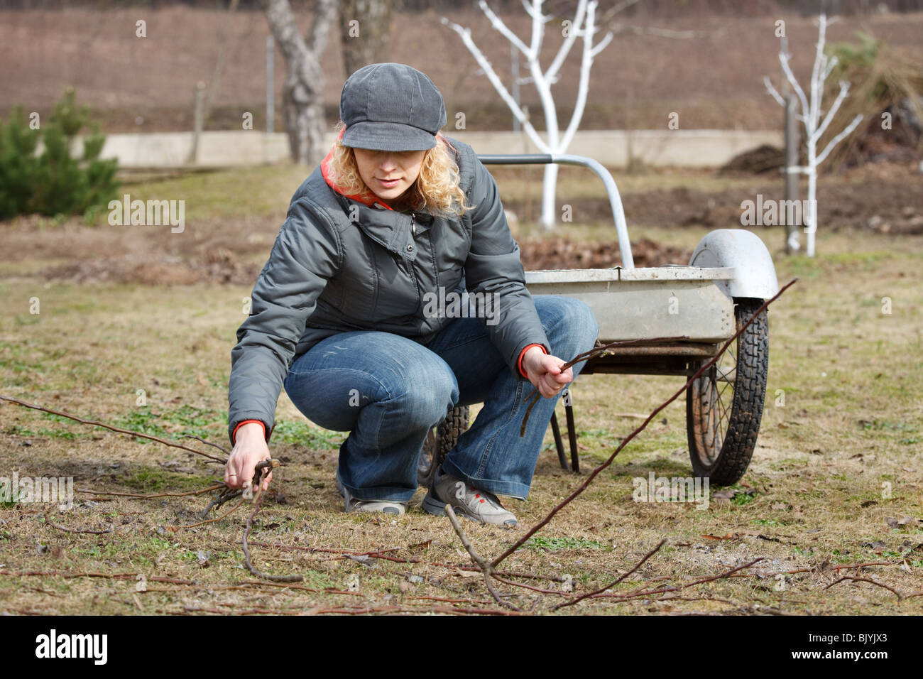 Person Pushing Wheel Barrow High Resolution Stock Photography and ...