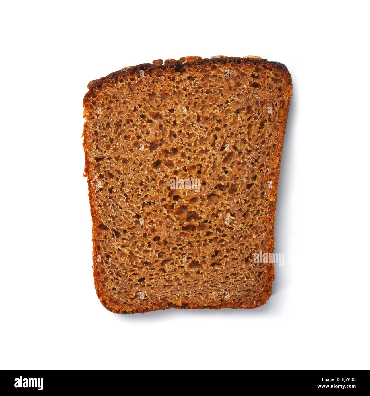 One rye toast on white background. The file includes a clipping path ...