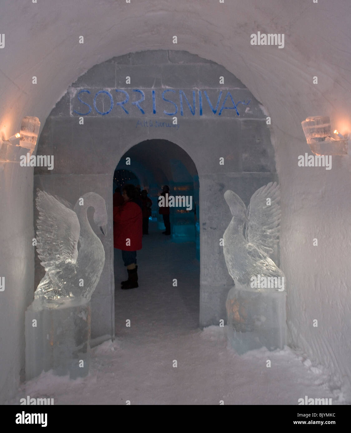Norway Finnmark Sorrisniva Ice hotel entrance Stock Photo - Alamy