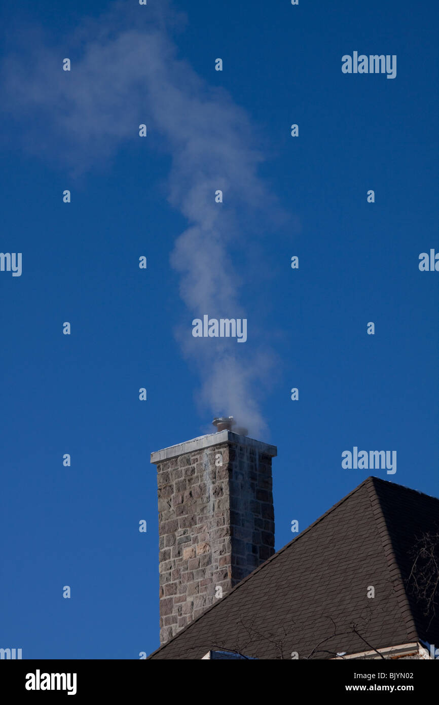Exhaust coming from Chimney USA Stock Photo - Alamy