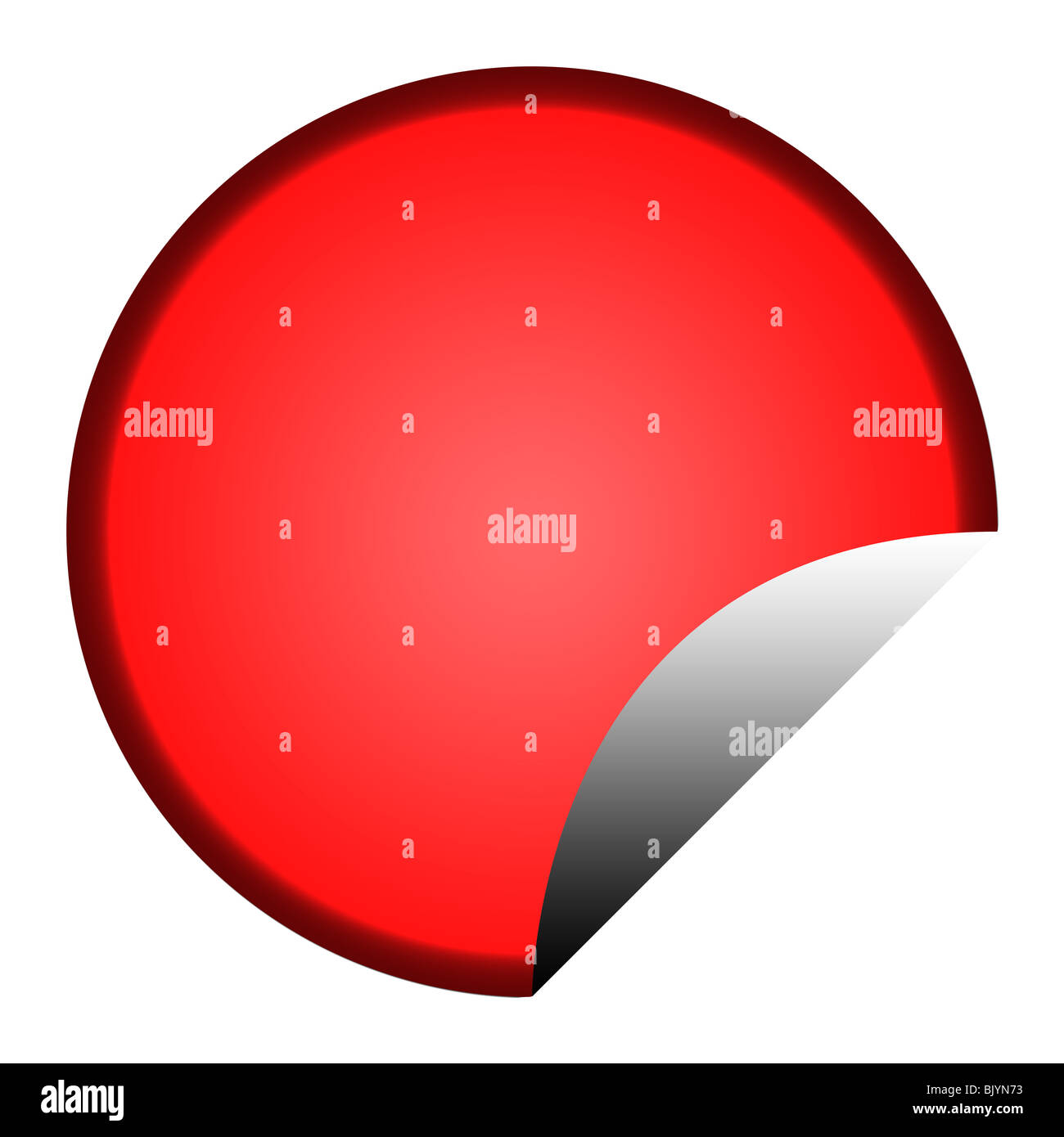 Glossy red button isolated on white background Stock Photo - Alamy