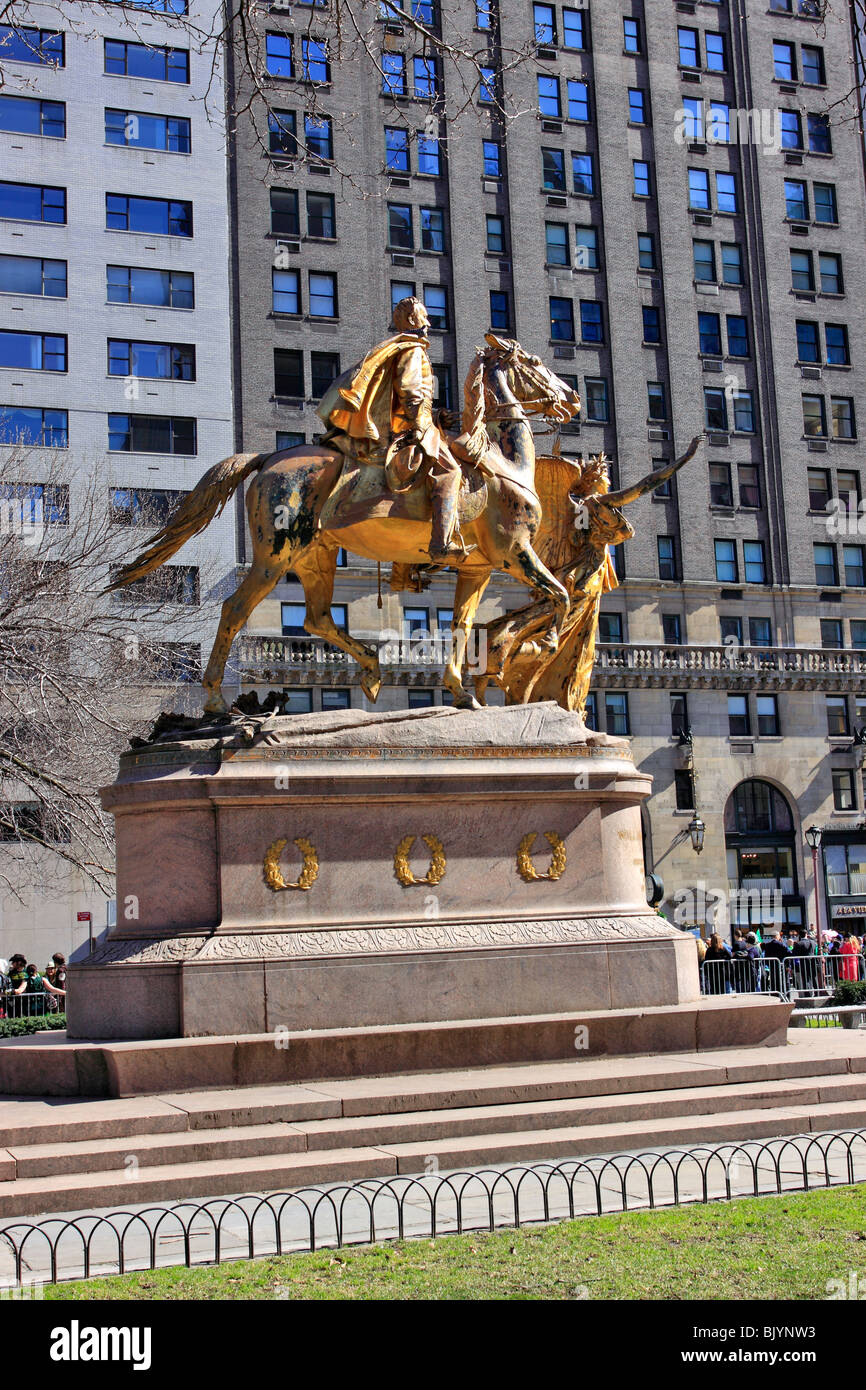Statue of Union Civil War General William Tecumseh Sherman, Grand Army ...