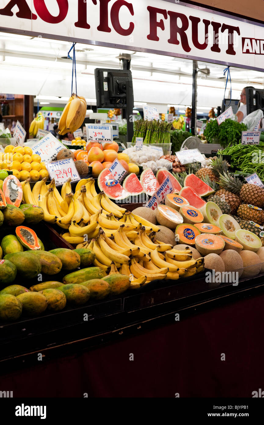 A fruit stall at the Adelaide Central Markets, Adelaide, Australia ...
