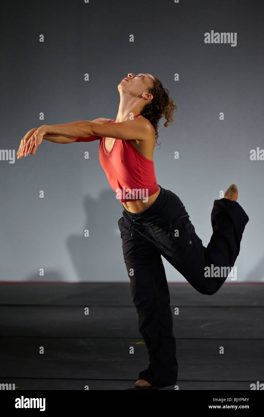 Modern Dance. Female dancer of a modern dance performing group at a ...