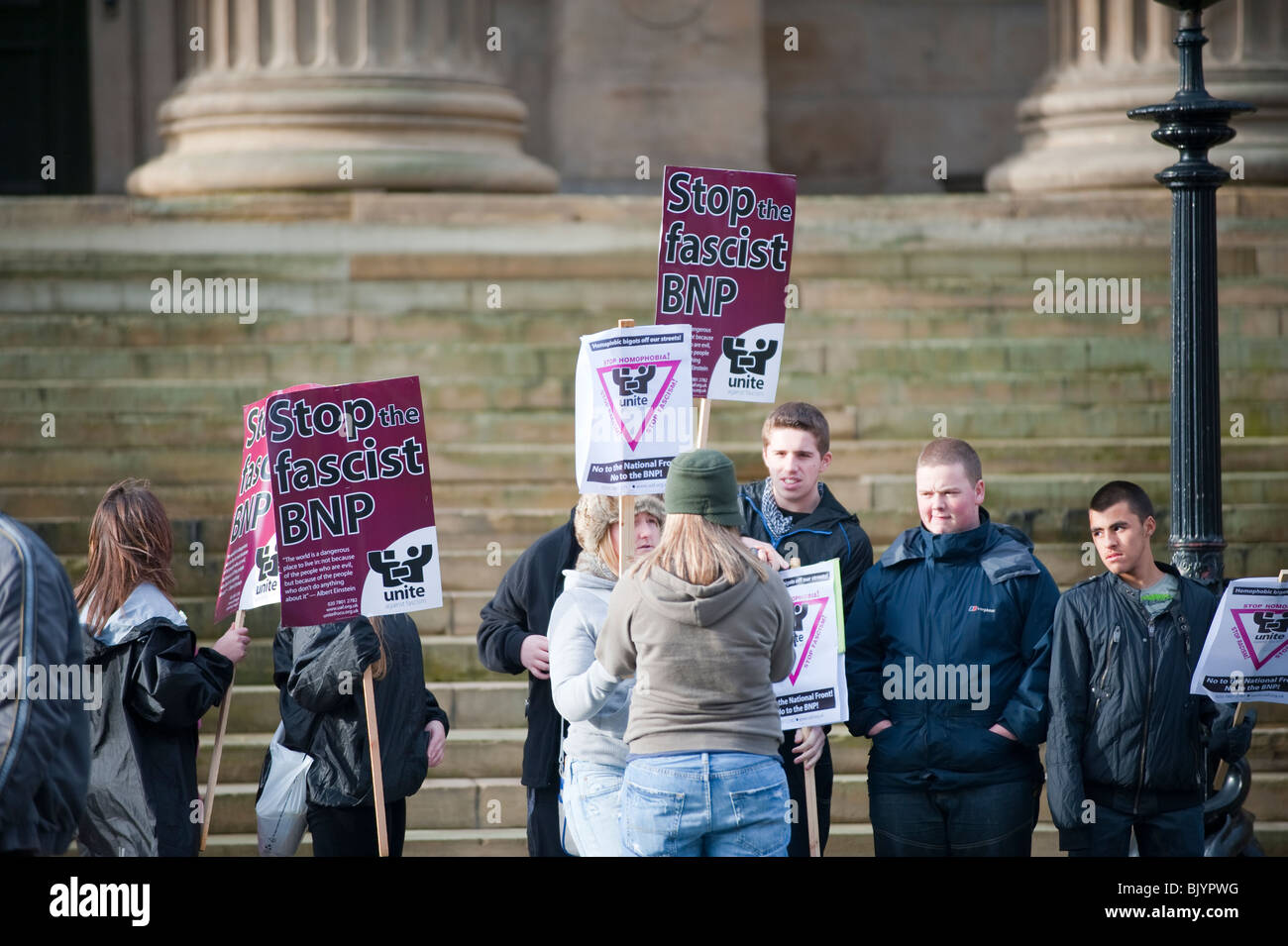 Stop Fascist BNP march protest Stock Photo - Alamy