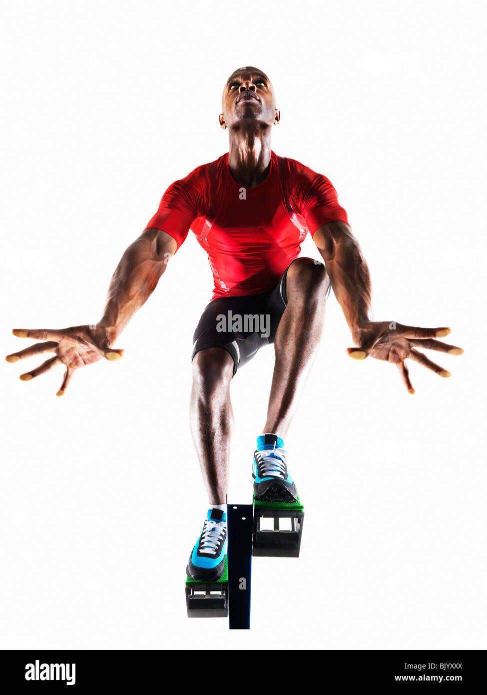 Action athlete full length runner running track and field hi-res stock ...