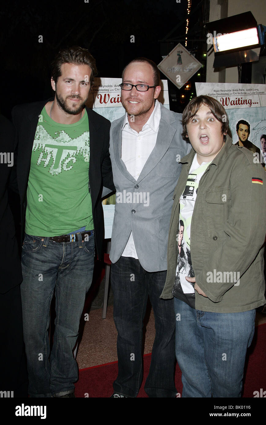 RYAN REYNOLDS ROB MCKITTRICK & ANDY MILONAKIS WAITING FILM PREMIER ...