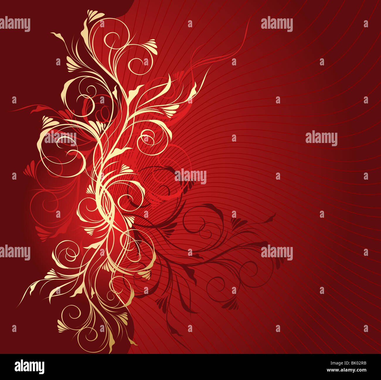 Red and gold floral background with pattern Stock Photo - Alamy