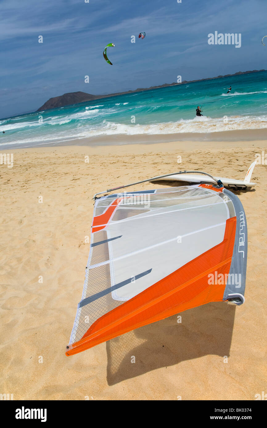Windsurf board on beach hi-res stock photography and images - Alamy