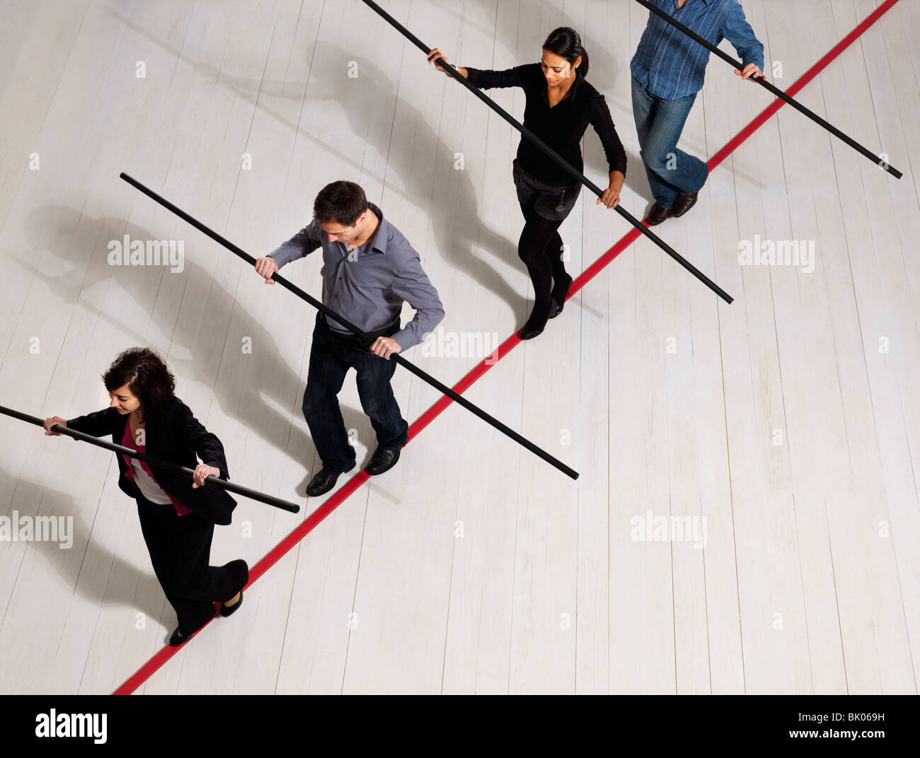 Woman balancing on thin hi-res stock photography and images - Alamy