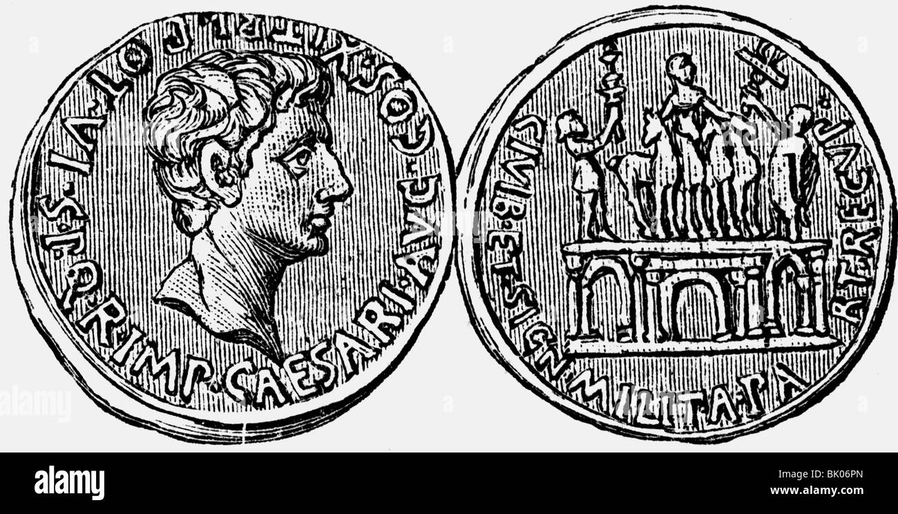 Emperor augustus coin hi-res stock photography and images - Alamy