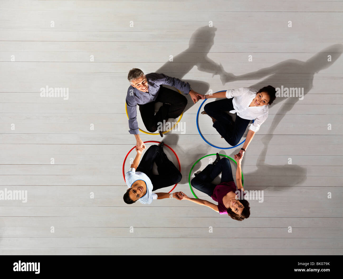 Business men and women in circles Stock Photo - Alamy