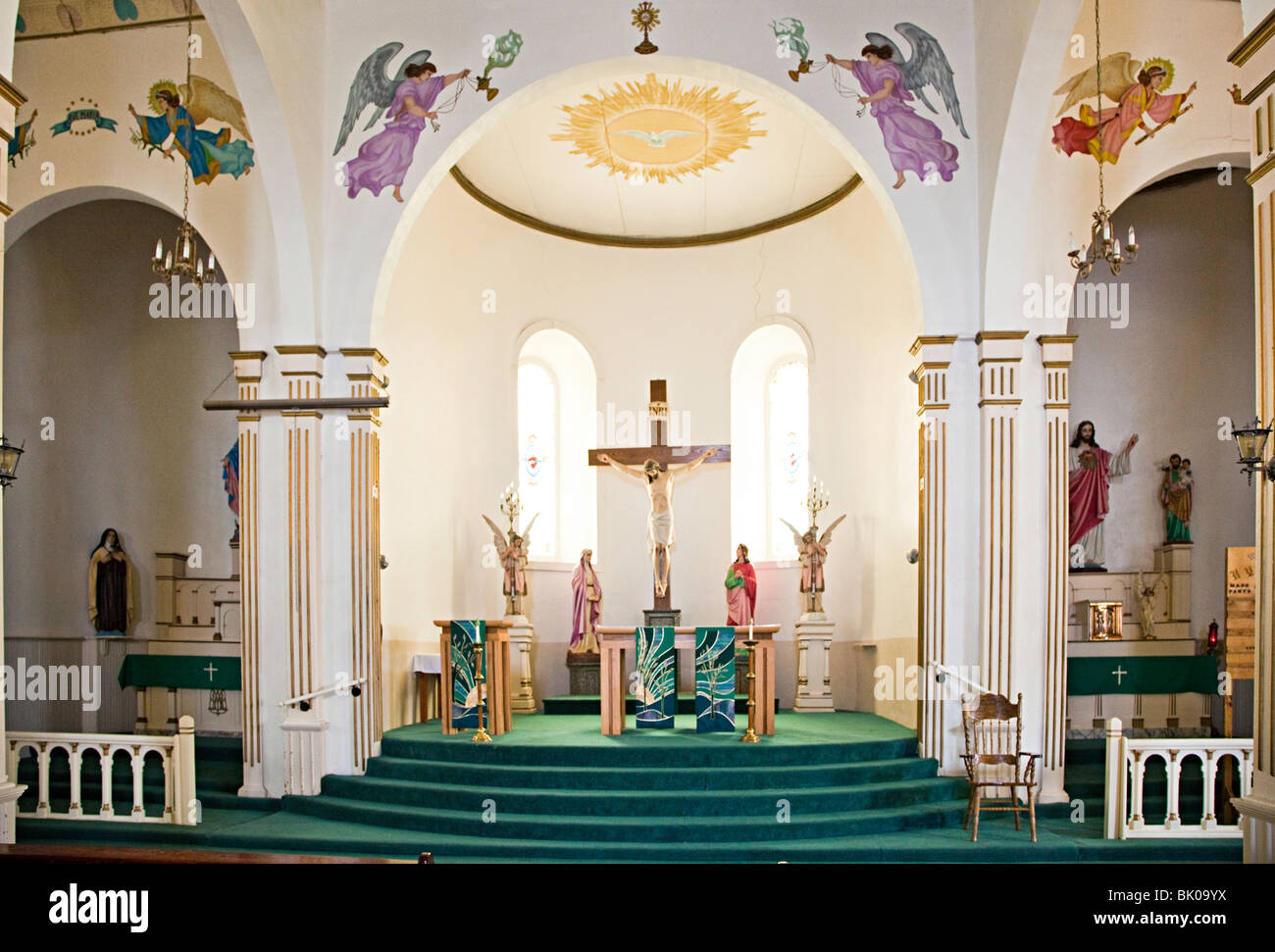 Altar with christ on cross San Elizario Presidio Chapel El Paso Texas ...