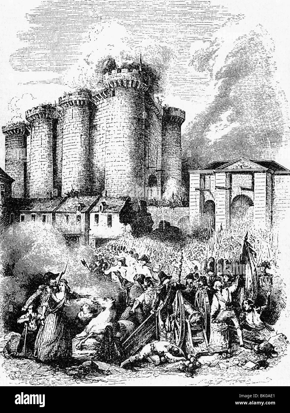 French revolution storming bastille 14 Black and White Stock Photos ...