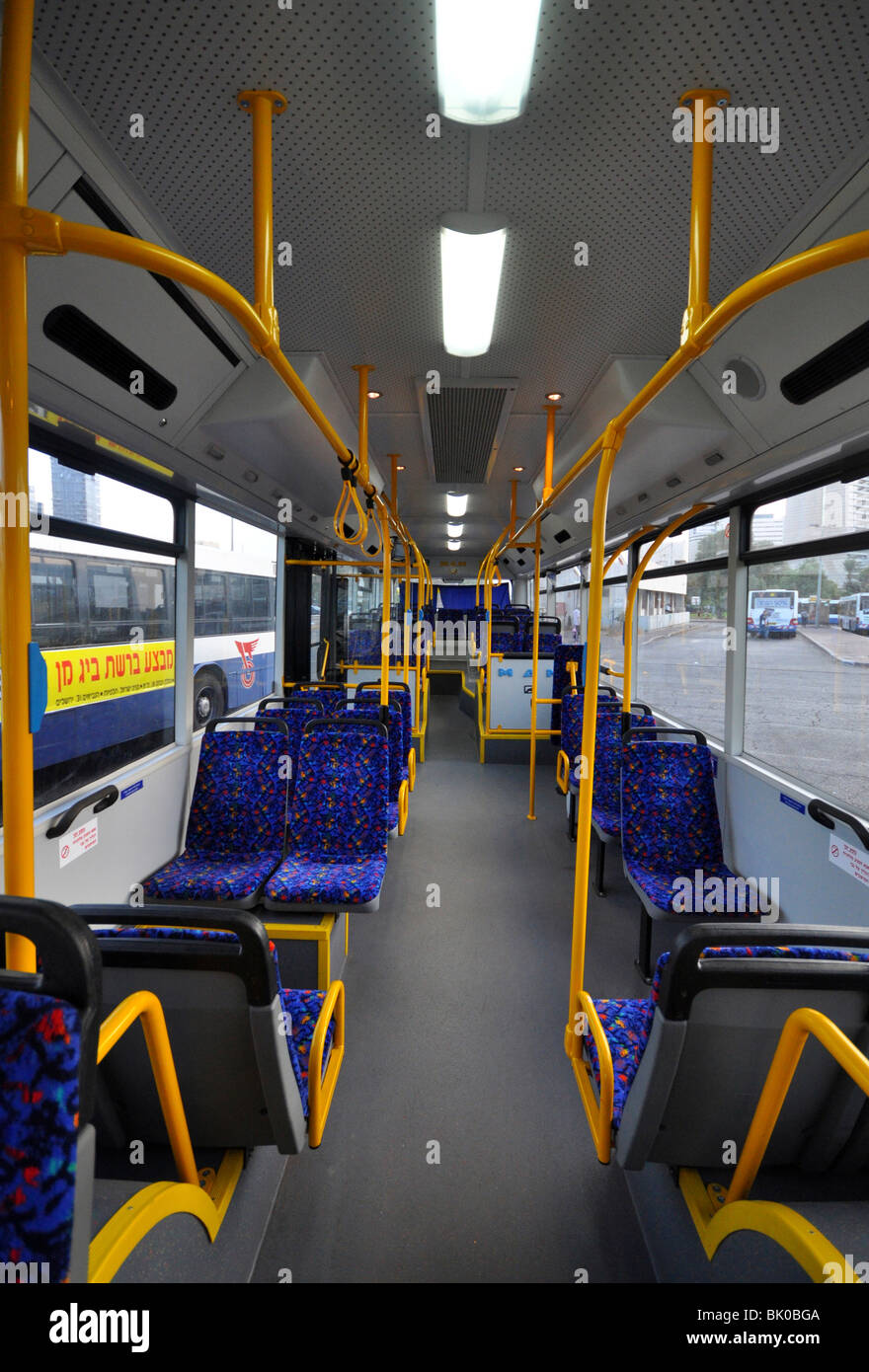 Israel, Tel Aviv, City Bus Interior Stock Photo - Alamy