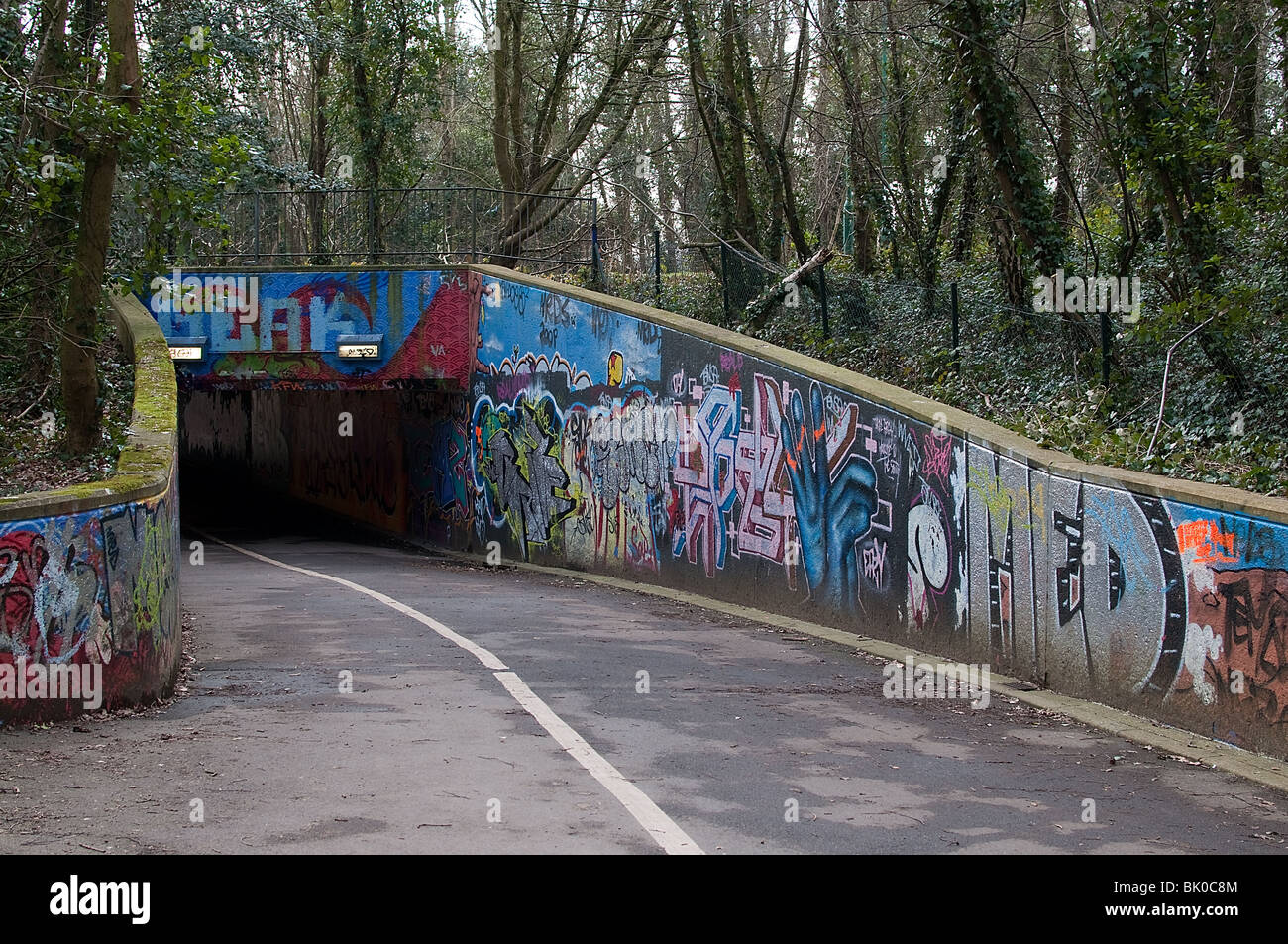 Graffitied subway on Southampton Common, England, UK Stock Photo - Alamy