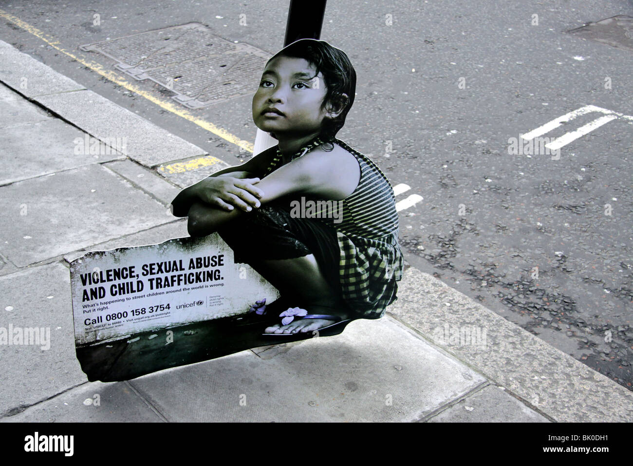 Campaign in London by Unicef to highlight the exploitation of children ...