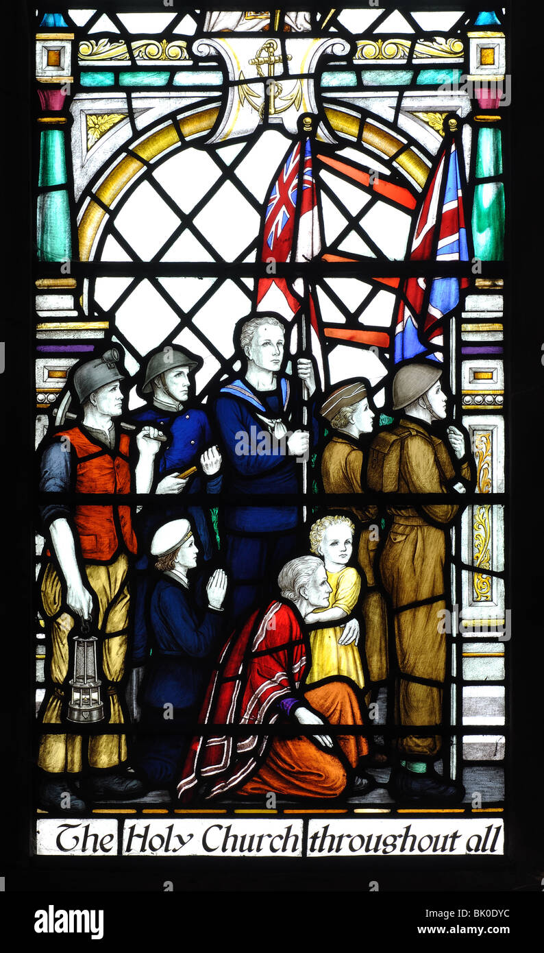 World War II memorial window, St. Editha`s Church, Tamworth ...