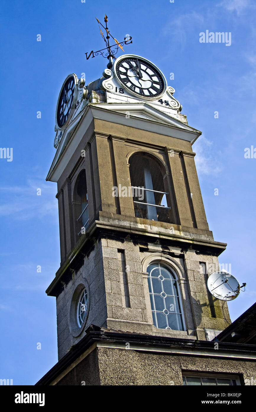 The Clock Tower on Lloyds TSB Bank Ulverston Cumbria dated 1845 Stock ...