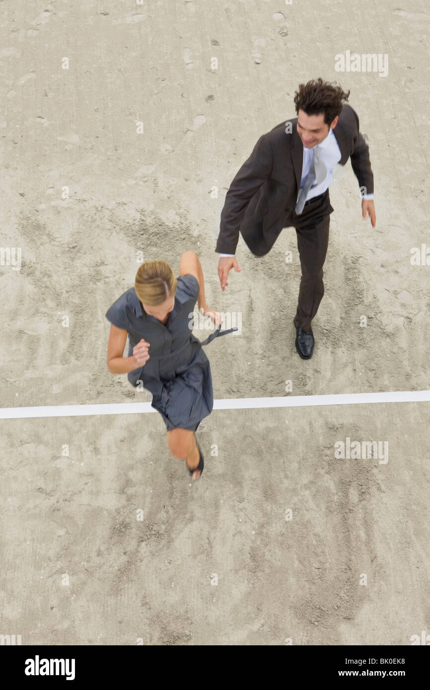 Business people racing on track hi-res stock photography and images - Alamy
