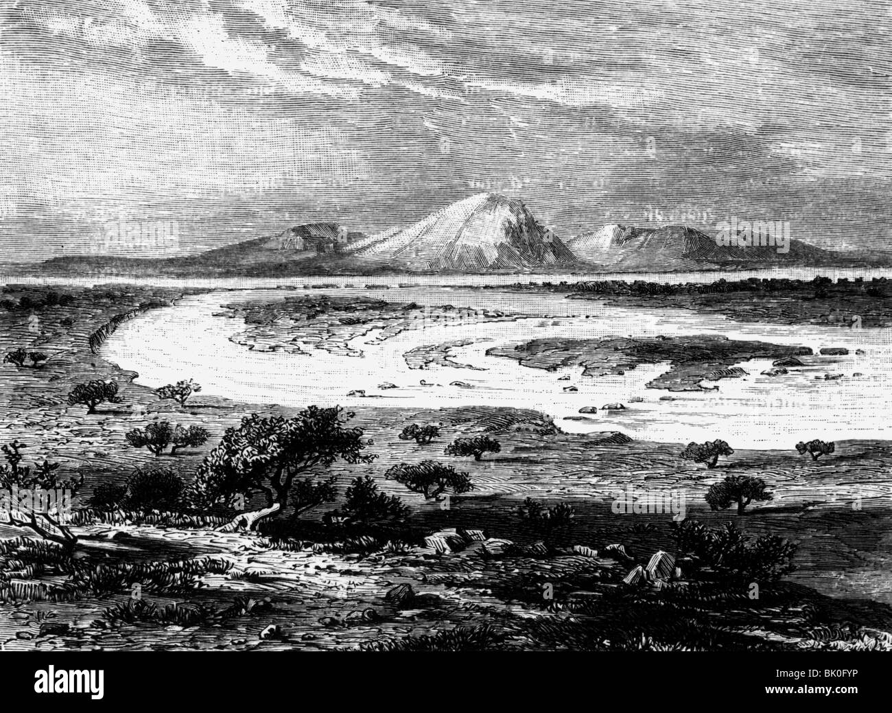 geography / travel, mali, river Niger at Tiborauen, wood engraving ...