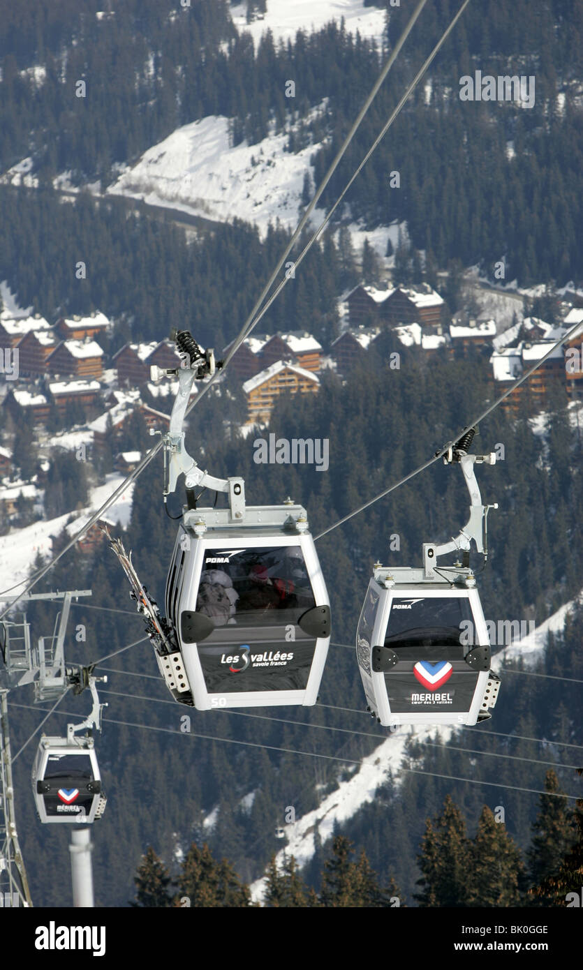 MERIBEL AND Courchevel SKI AREA OF THE THREE VALLEYS IN FRANCE Stock ...