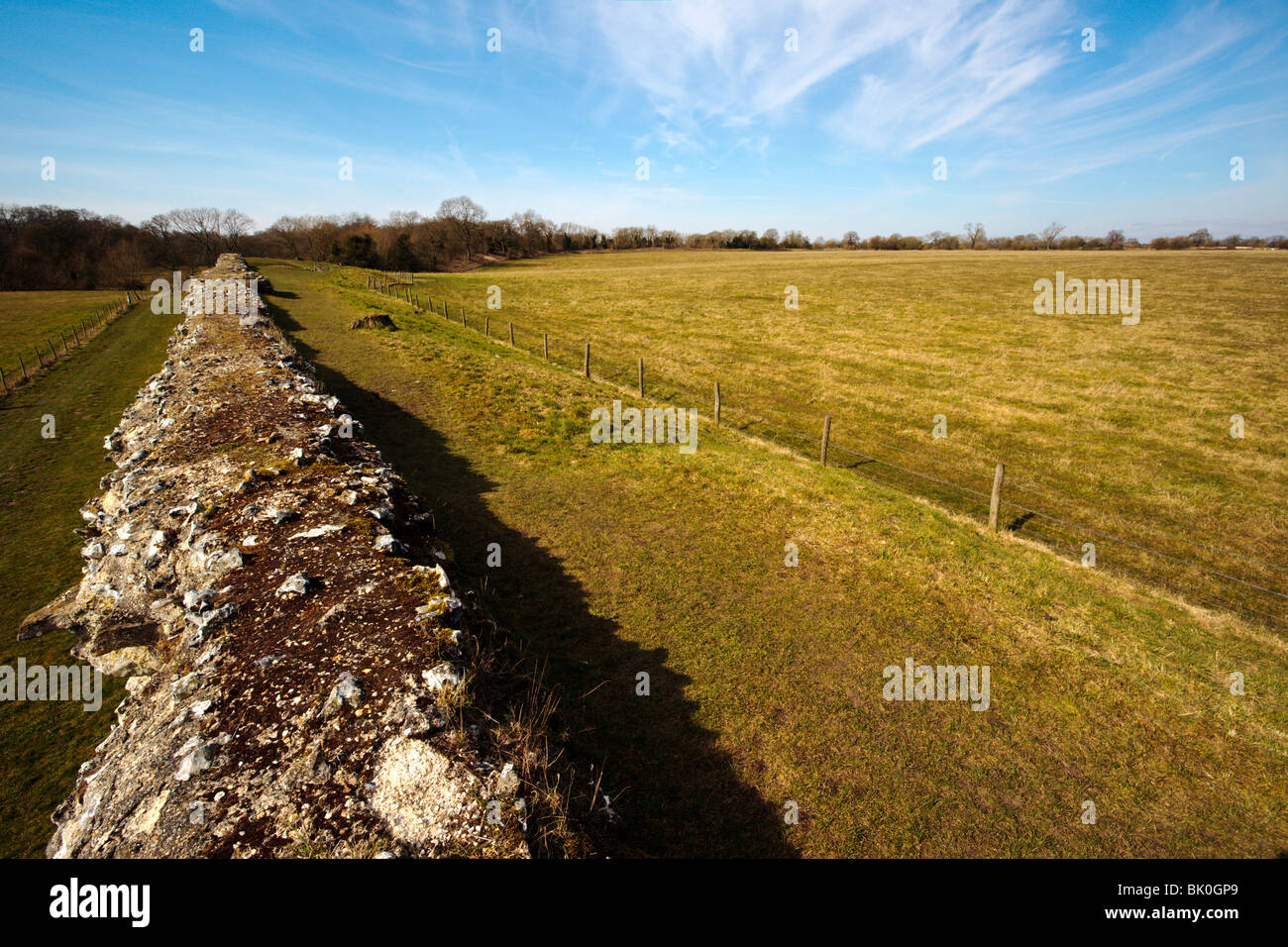The remaining 2.8Km stone defensive walls of Calleva Atrebatum Roman ...