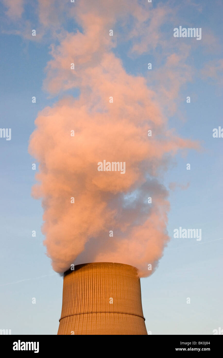 Smoking cool tower with blue sky Stock Photo - Alamy