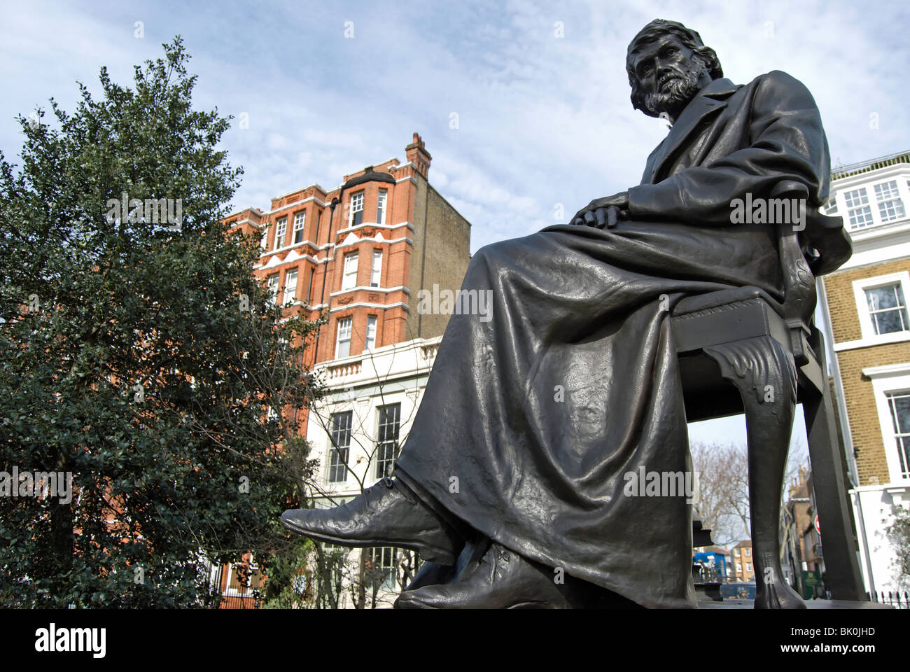 joseph boehm's statue of historian thomas carlyle, in embankment ...