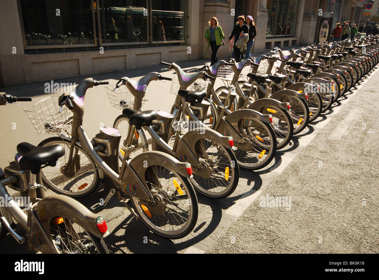 Velib bicycles for hire near Palais Royal Paris France Stock Photo - Alamy
