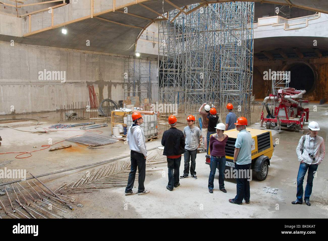 Construction of an underground station Stock Photo - Alamy