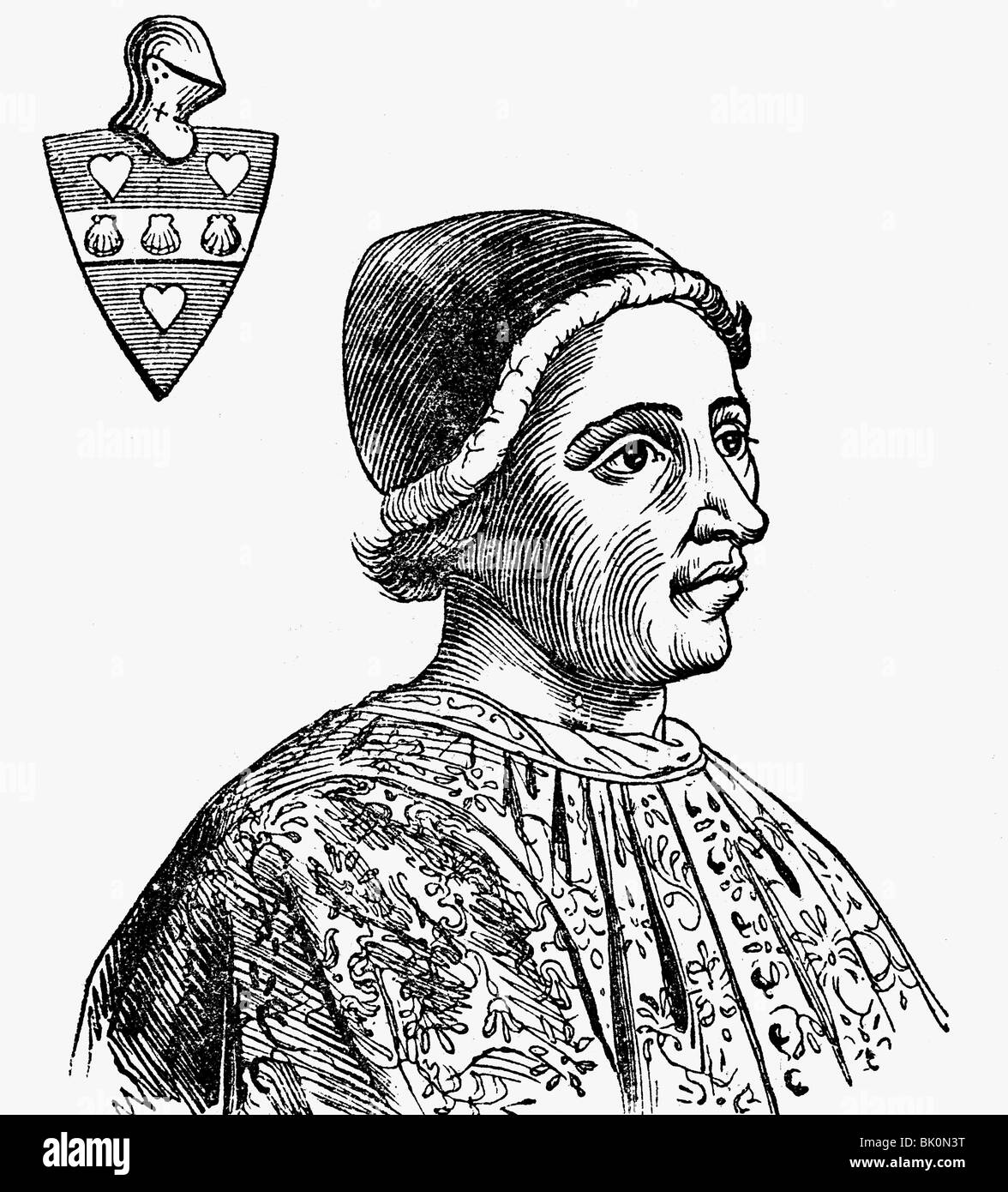 Coeur, Jacques, 1395 - 25.11.1456, French merchant, portrait, wood ...