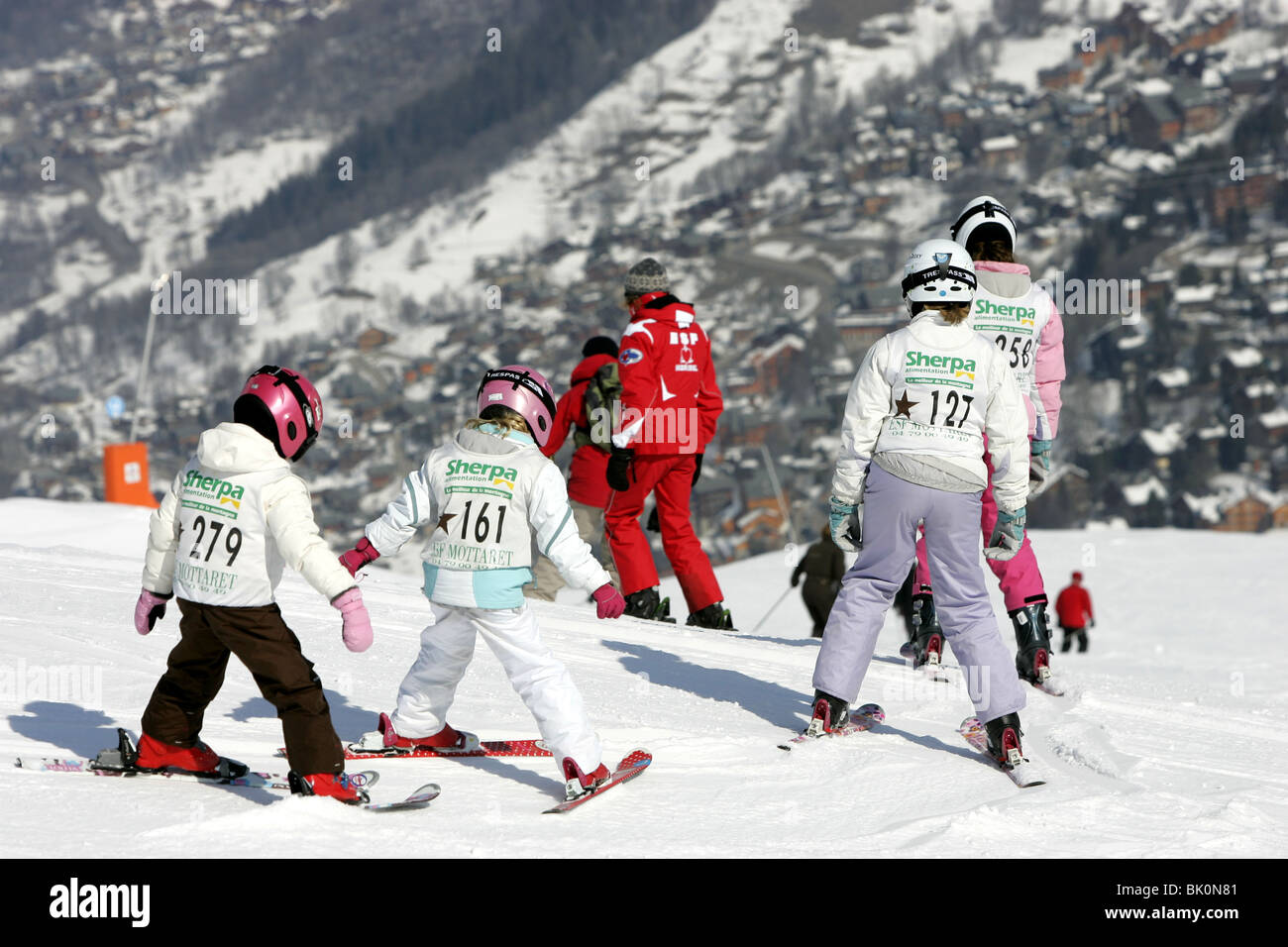 MERIBEL AND Courchevel SKI AREA OF THE THREE VALLEYS IN FRANCE Stock ...