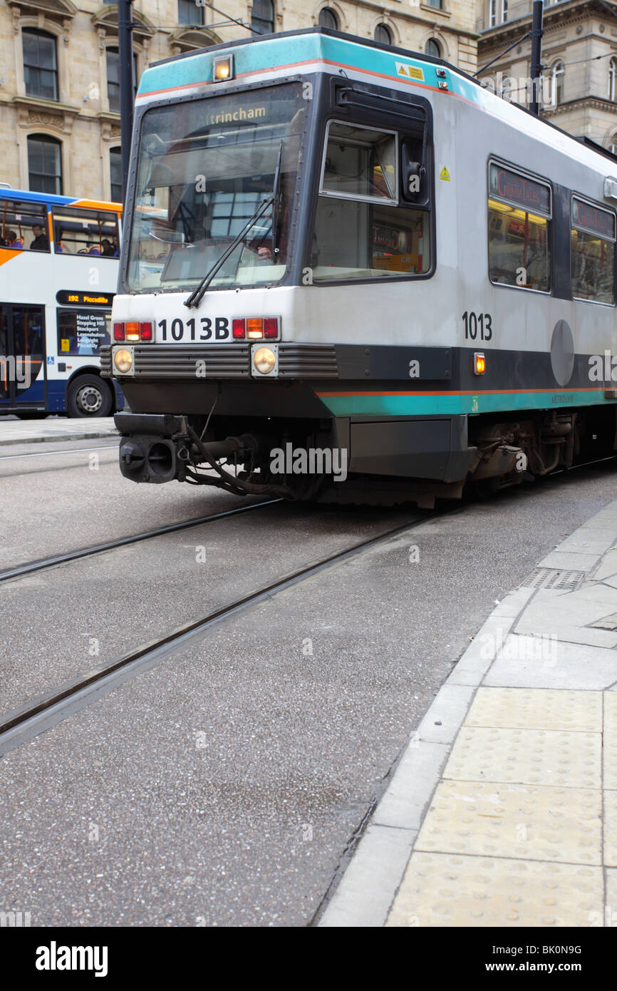 City of Manchester`s public transportation vehicle,front section of a ...