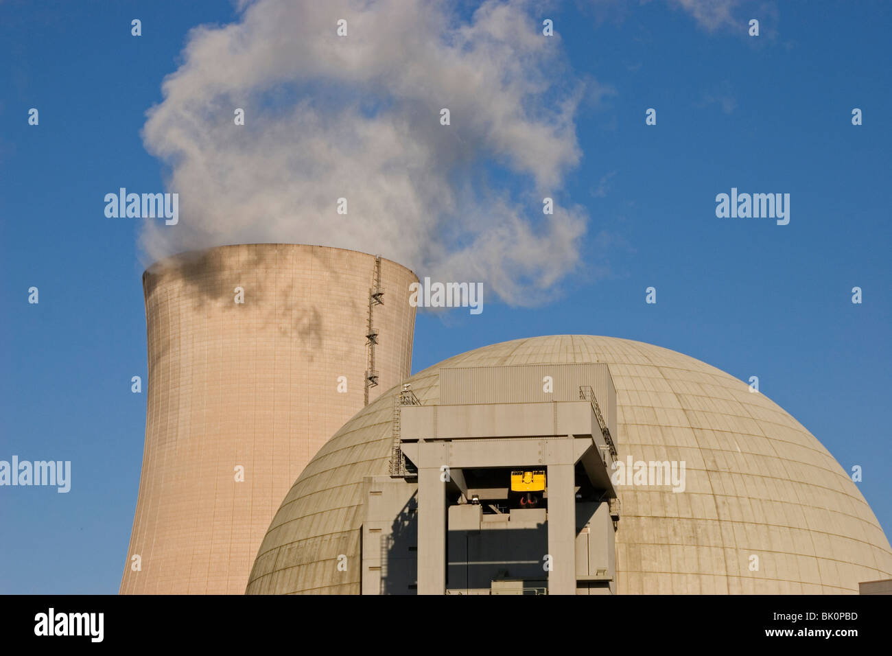 Nuclear power reactor with cooling tower Stock Photo - Alamy