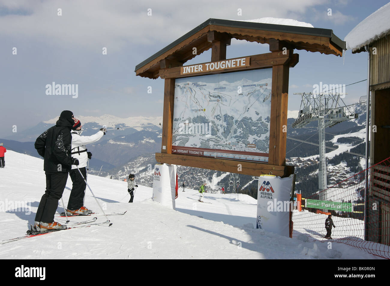 MERIBEL AND Courchevel SKI AREA OF THE THREE VALLEYS IN FRANCE Stock ...