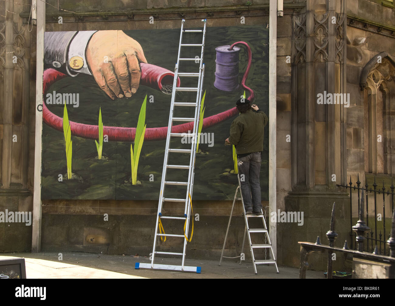 Street artist at work Stock Photo - Alamy