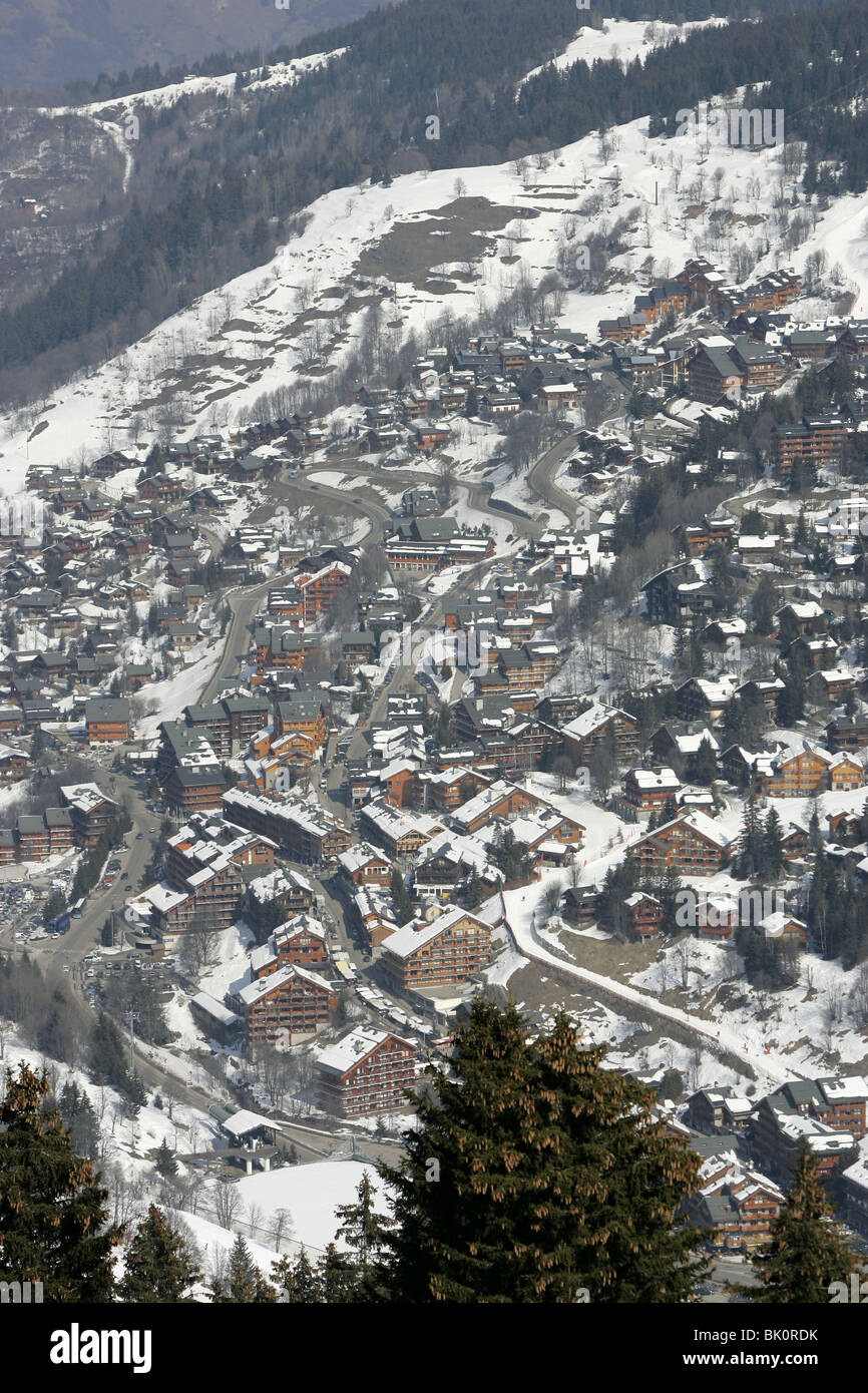 MERIBEL AND Courchevel SKI AREA OF THE THREE VALLEYS IN FRANCE Stock ...