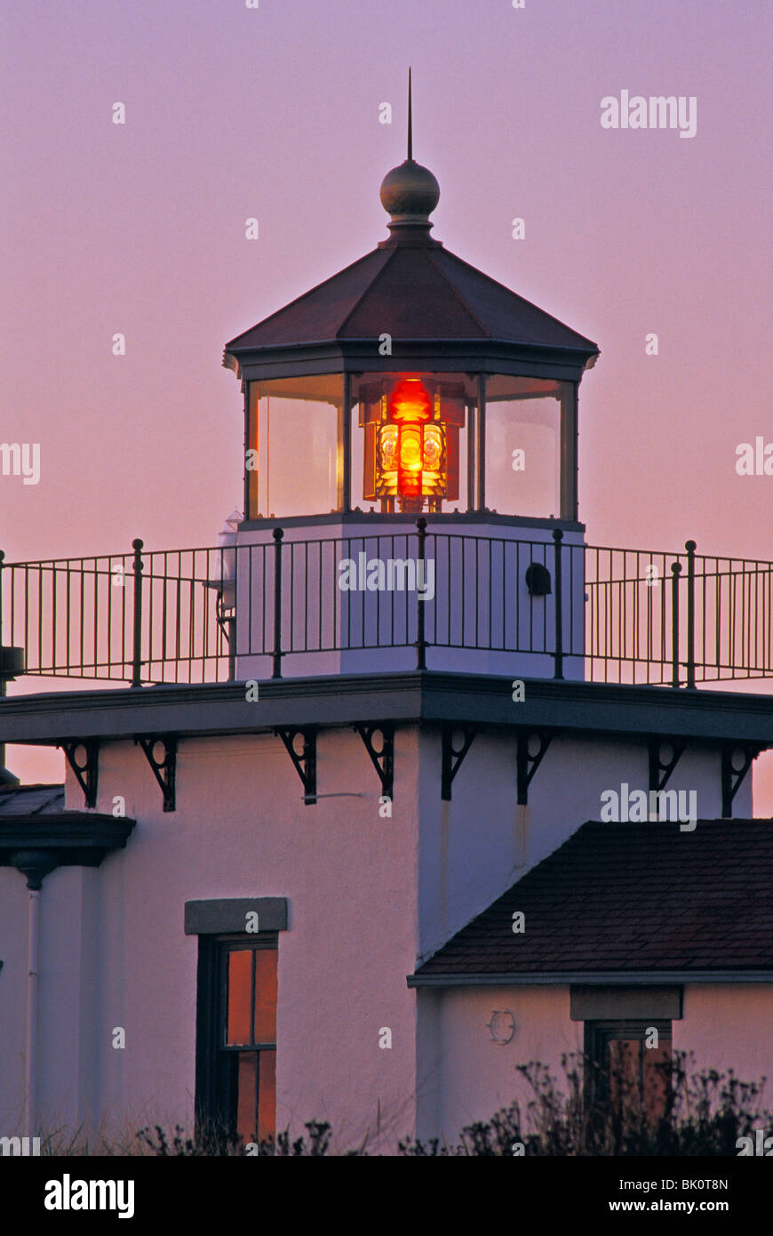 West Point Lighthouse At Sunset At Discovery Park Seattle Washington ...