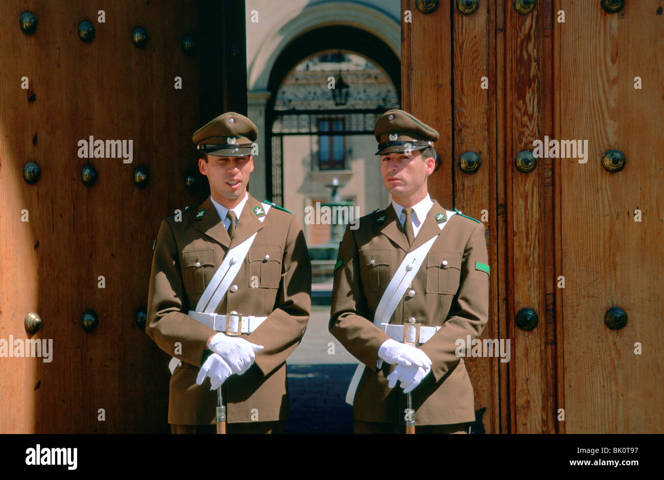 Two guards, Santiago, Chile Stock Photo - Alamy