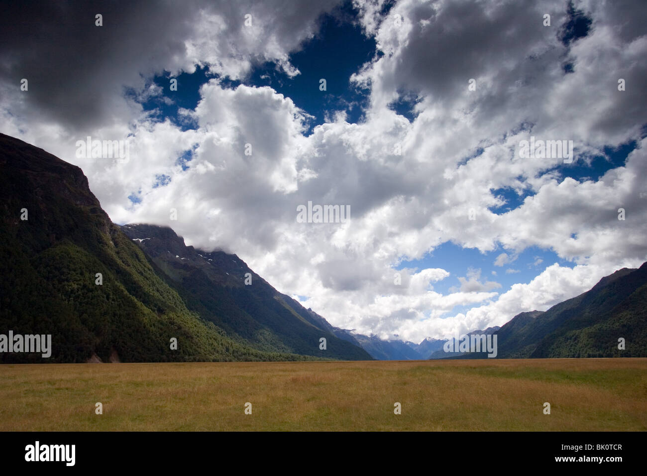 Cloudy sky over valley on South Island New Zealand Stock Photo - Alamy