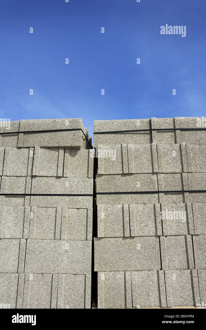 stacked construction block piles pattern Stock Photo - Alamy