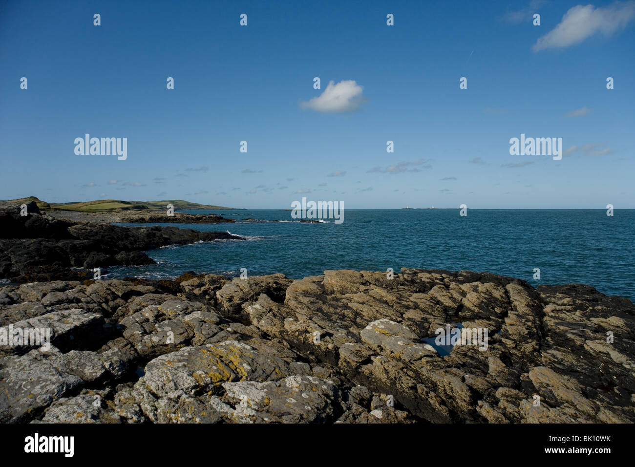 Skerries Lighthouse from Wylfa Head from the Anglesey coastal path ...