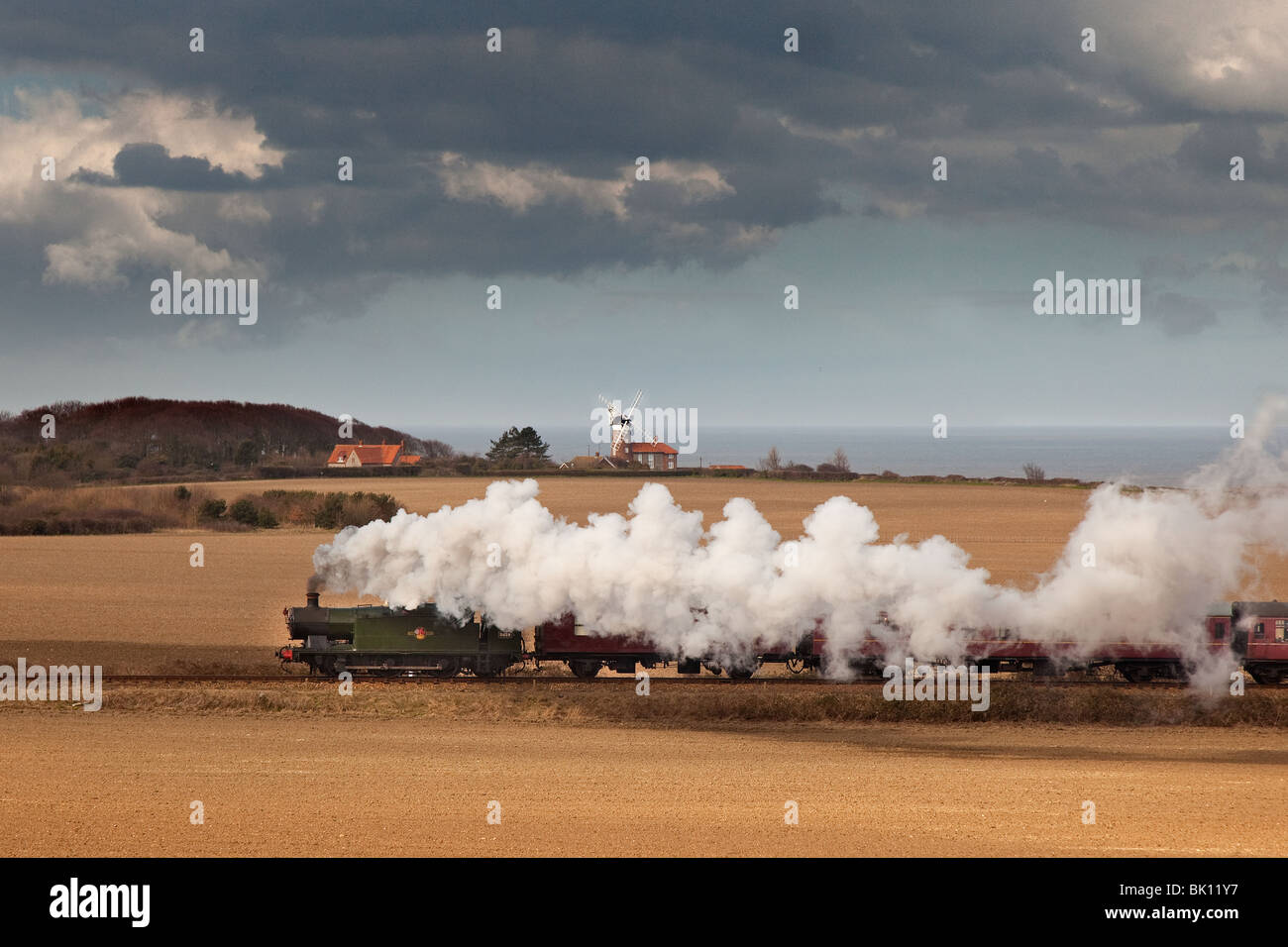 Steam Engine running on the Poppy line at Weybourne Norfolk Stock Photo ...