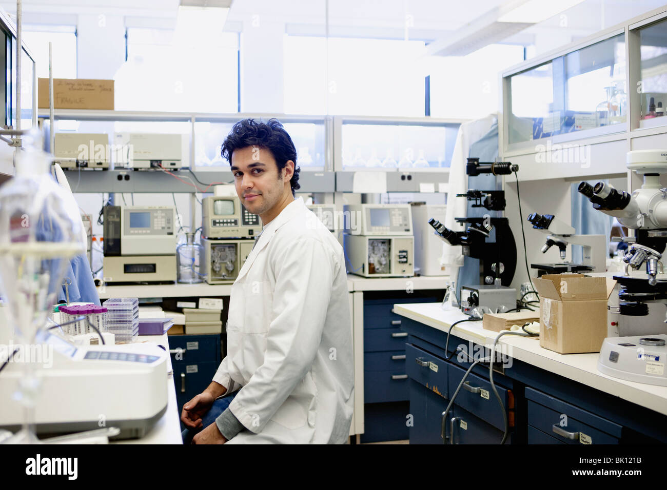 Middle Eastern scientist working in laboratory Stock Photo - Alamy